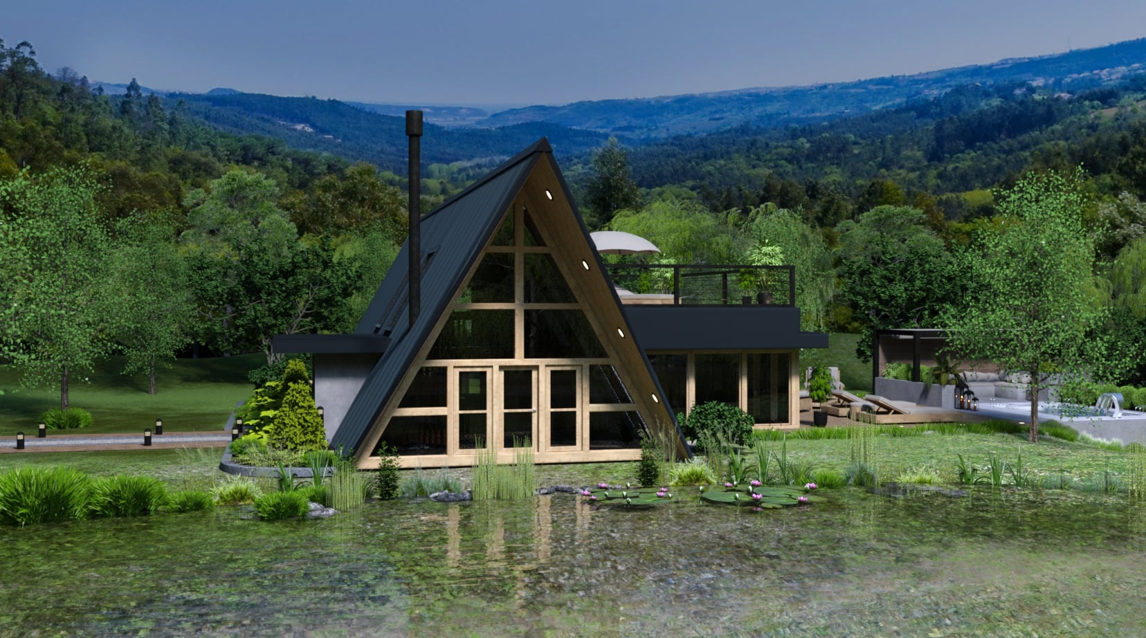 Scandinavian Style A-Frame House | Daz 3D