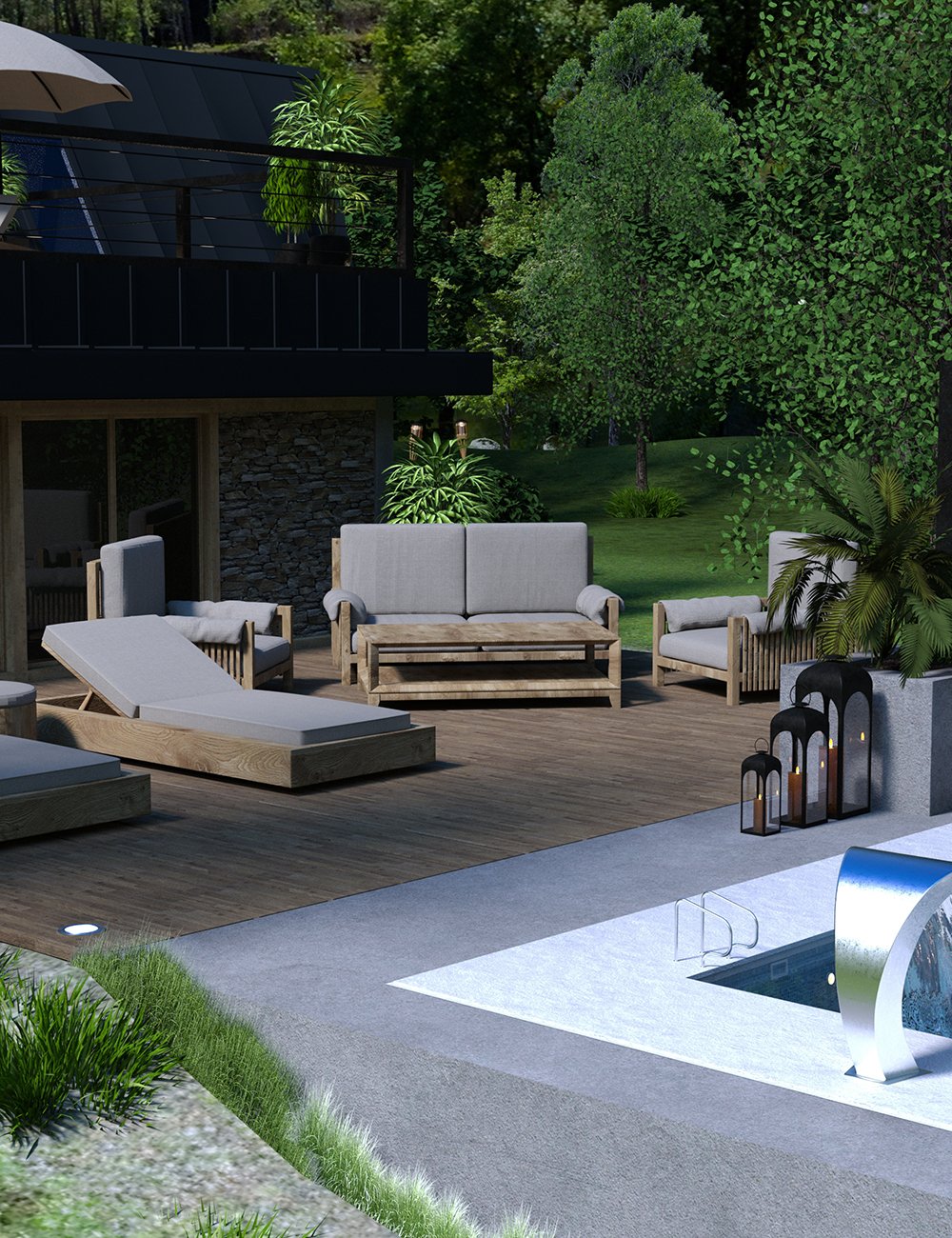 Scandinavian Style A-Frame House | Daz 3D