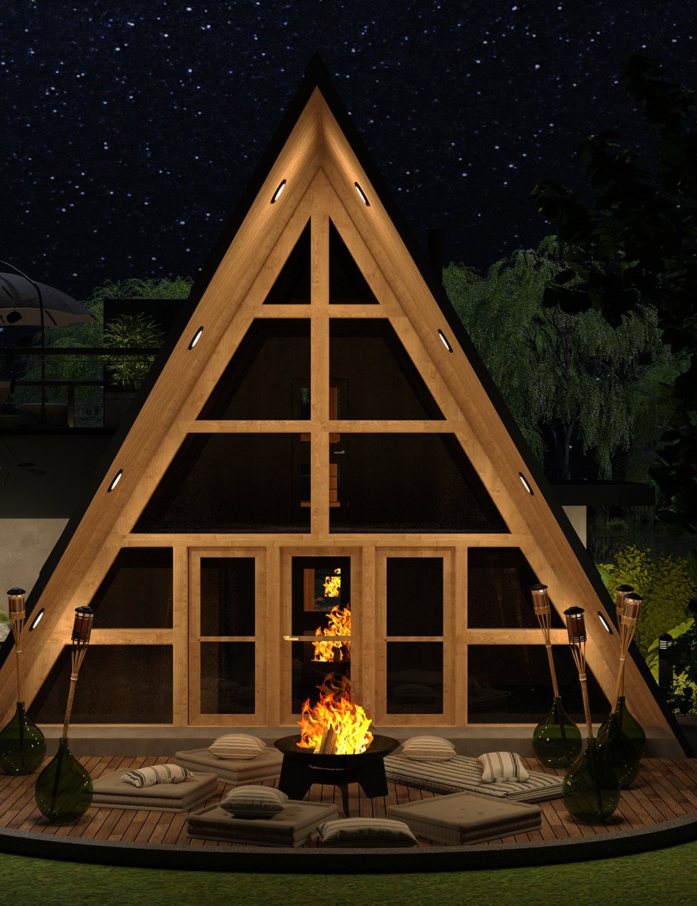 Scandinavian Style A-Frame House | Daz 3D