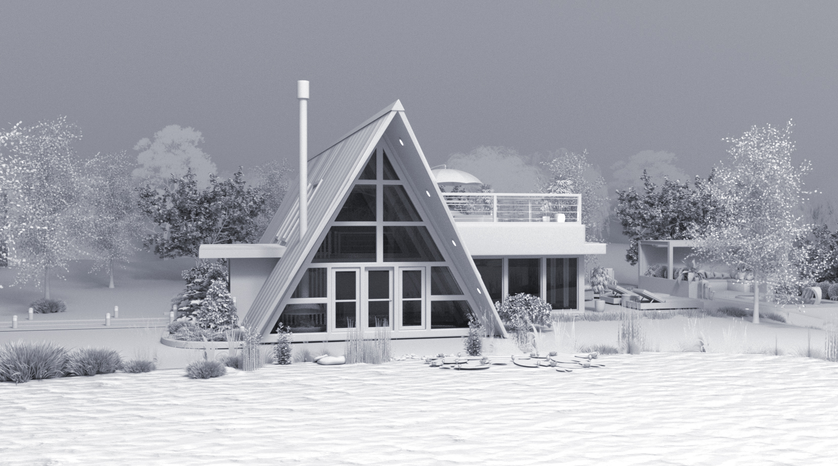 Scandinavian Style A-Frame House | Daz 3D