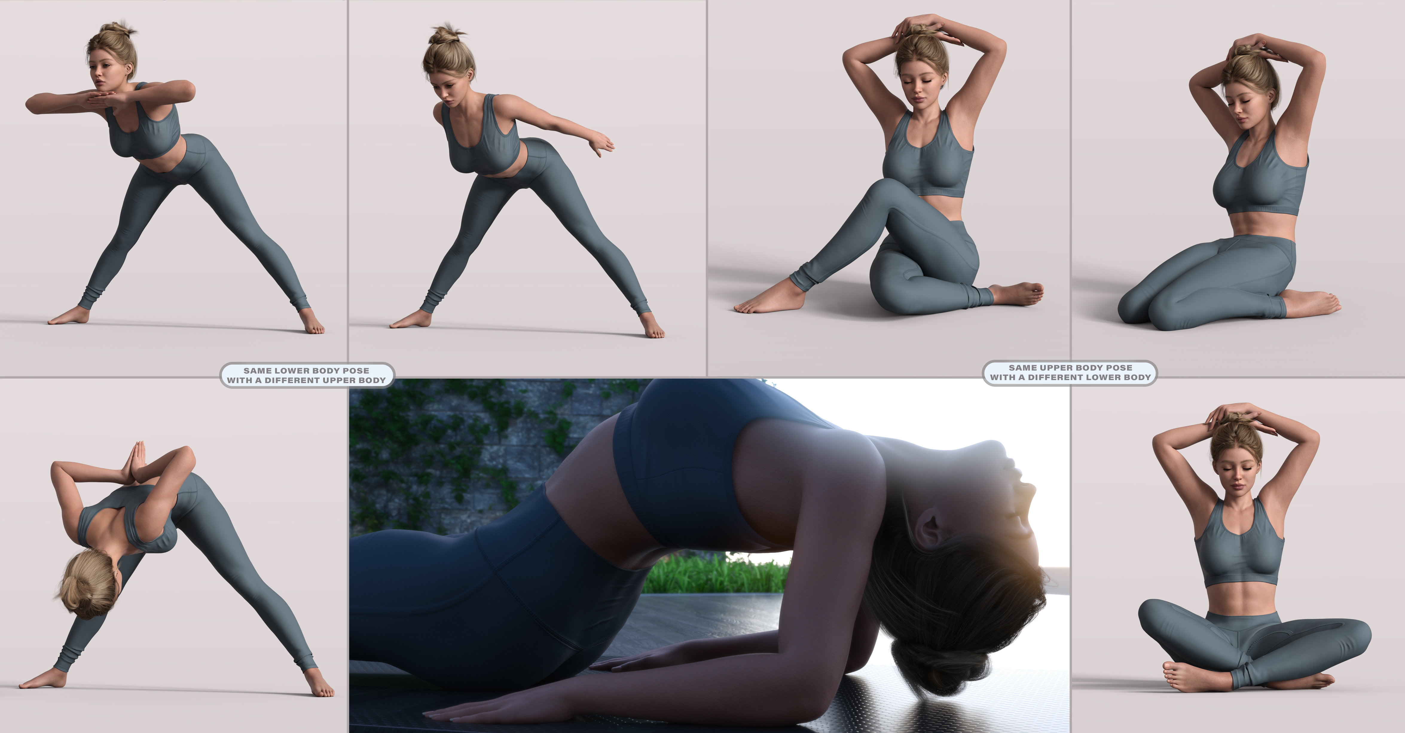 Z Advanced Yoga and Stretching Pose Mega Set for Genesis 9 and 8 Female | Daz 3D