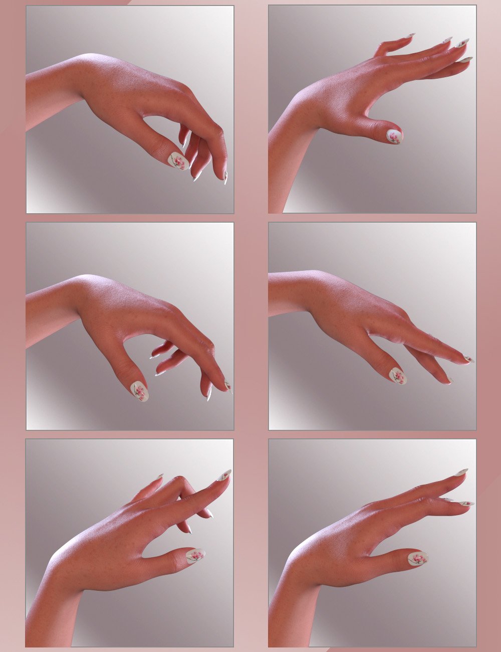 Feminine Hand Poses for Genesis 9 | Daz 3D