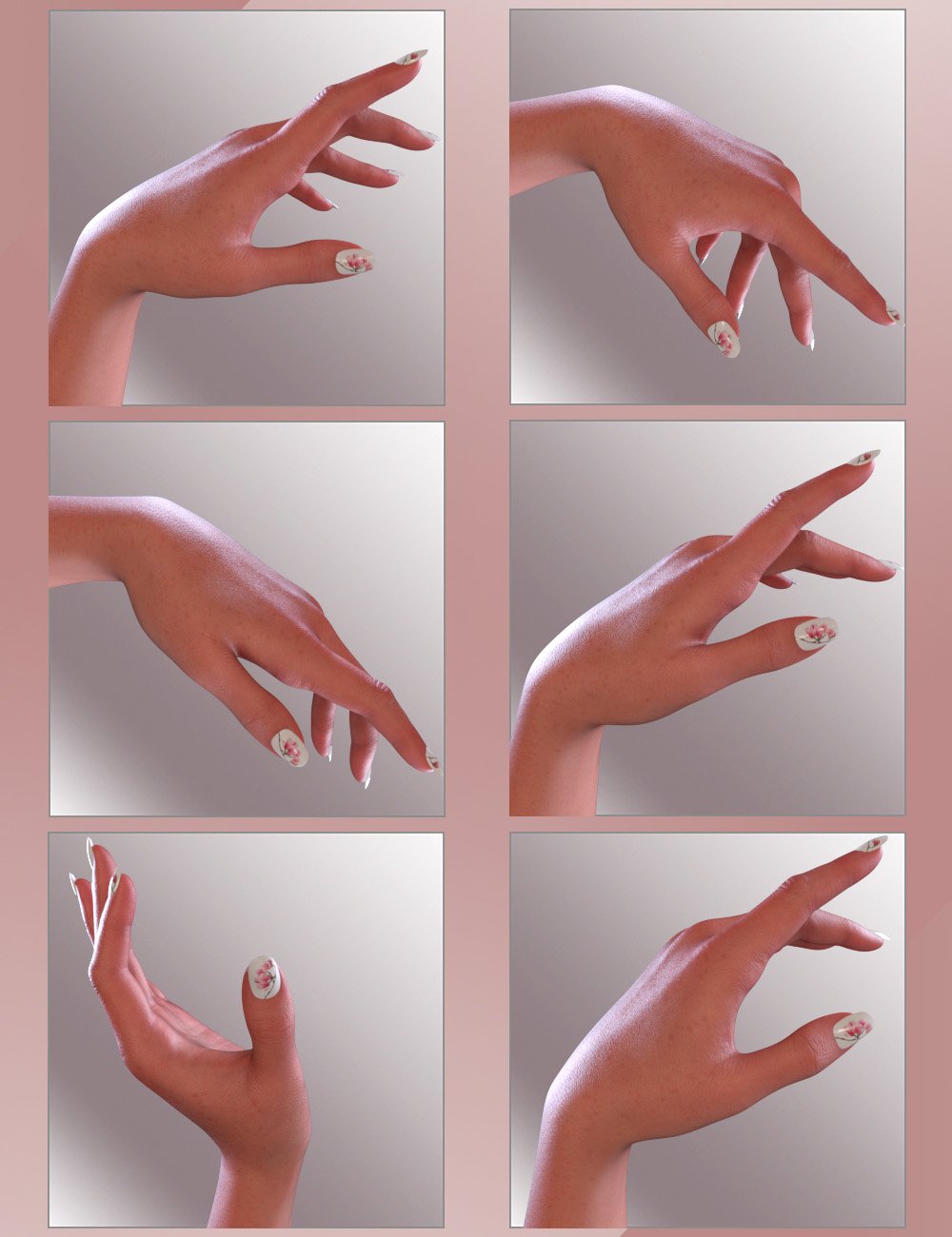 Feminine Hand Poses for Genesis 9 | Daz 3D