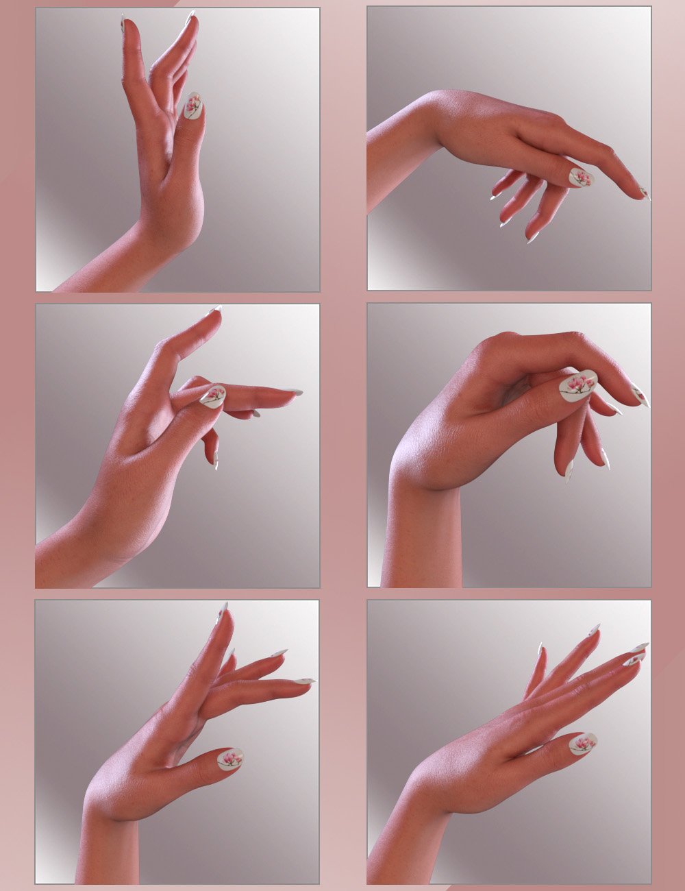 Feminine Hand Poses for Genesis 9 | Daz 3D