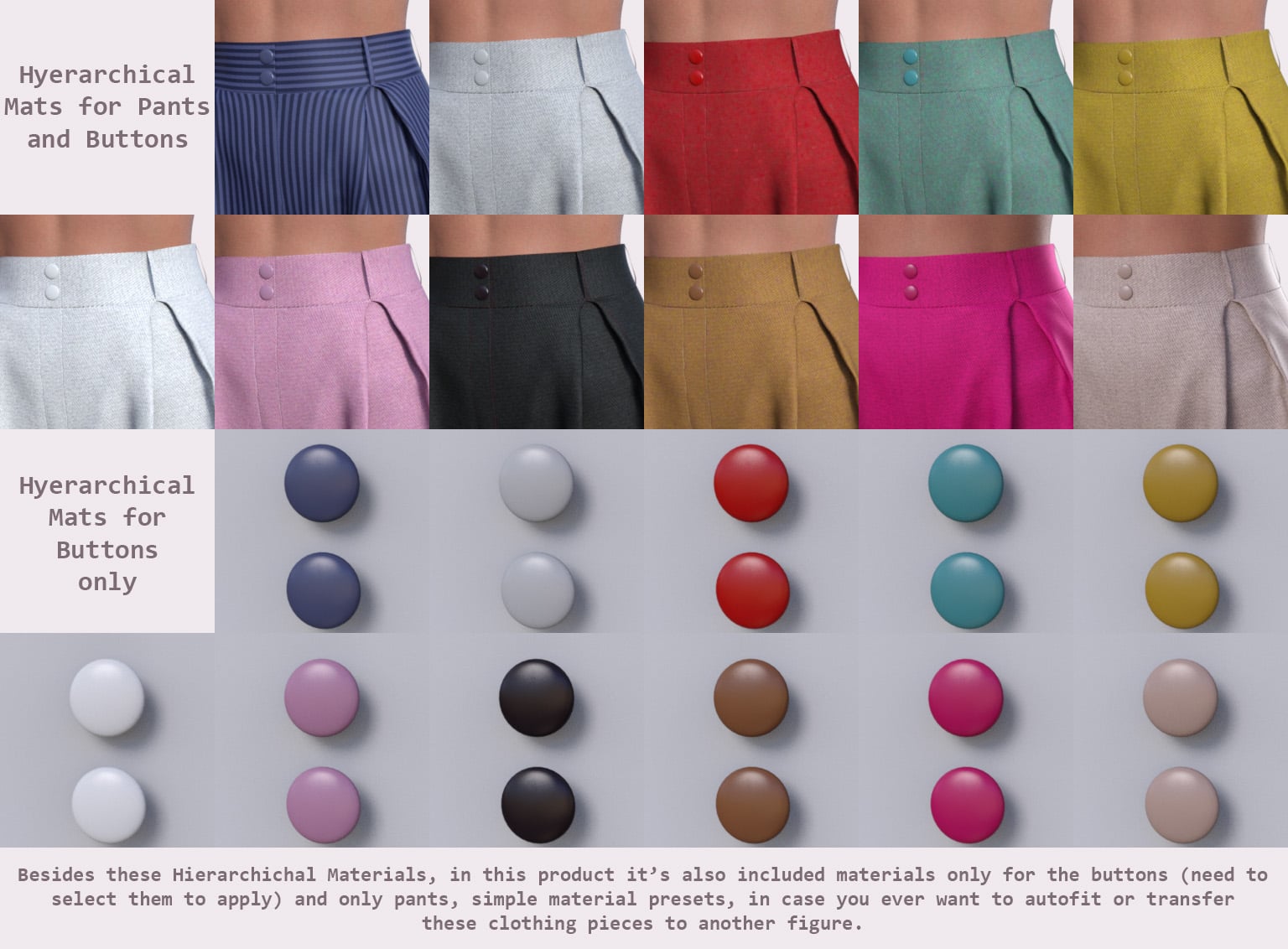dForce CHB Pleated Pants Outfit for Genesis 9 and 8 Female | Daz 3D