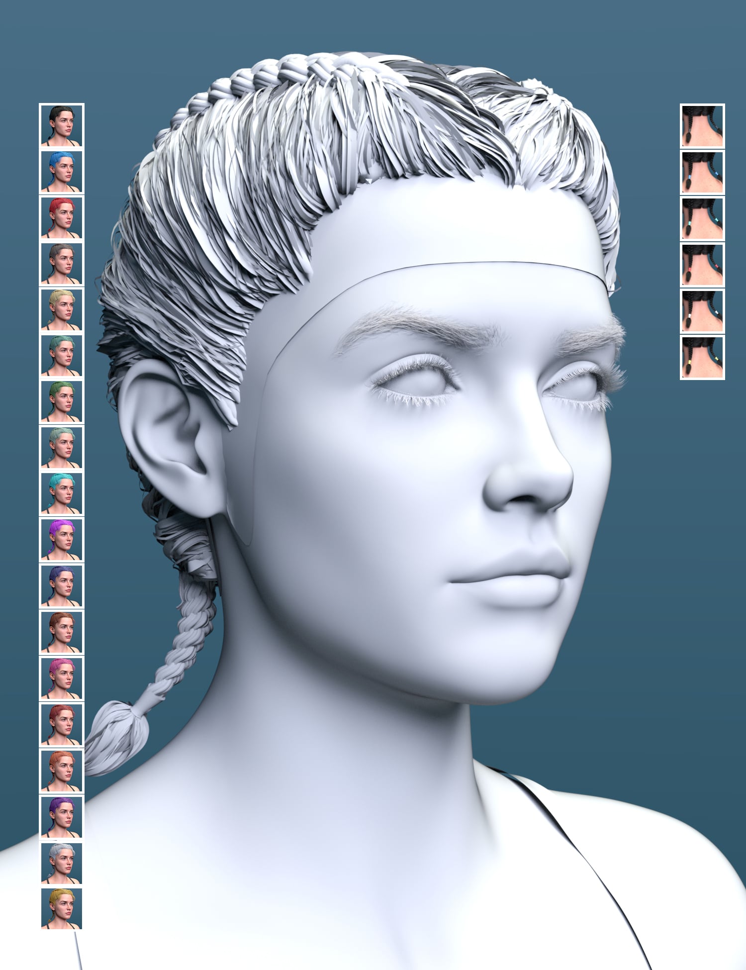 SPR Happy Braid Hair for Genesis 9 | Daz 3D