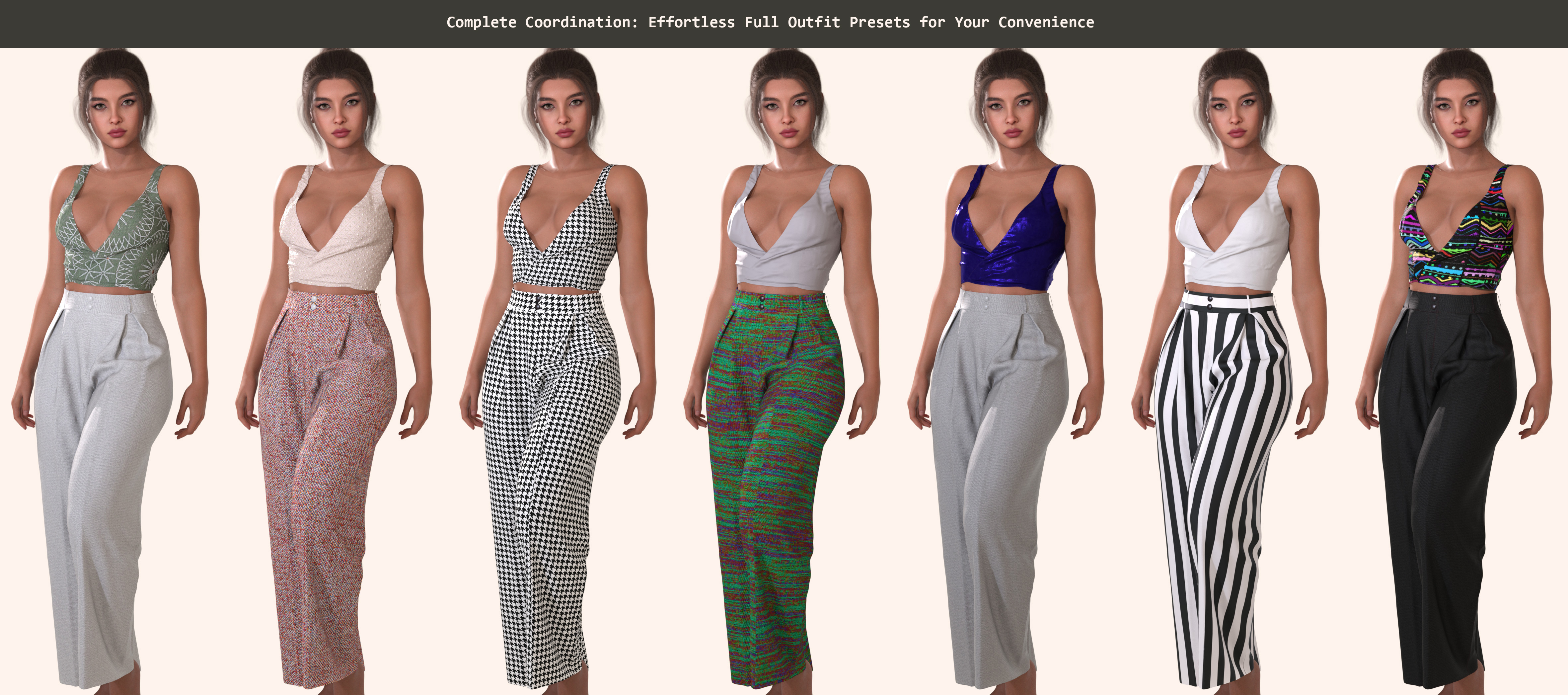 CHB Pleated Pants Outfit Texture Add-on | Daz 3D