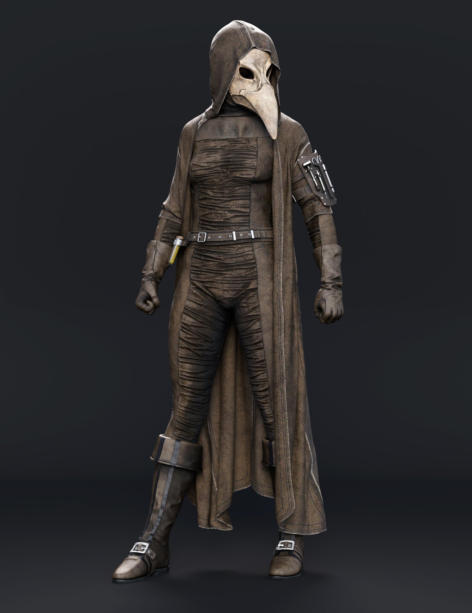 dForce Fantasy Plague Doctor Texture Add-On | Daz 3D