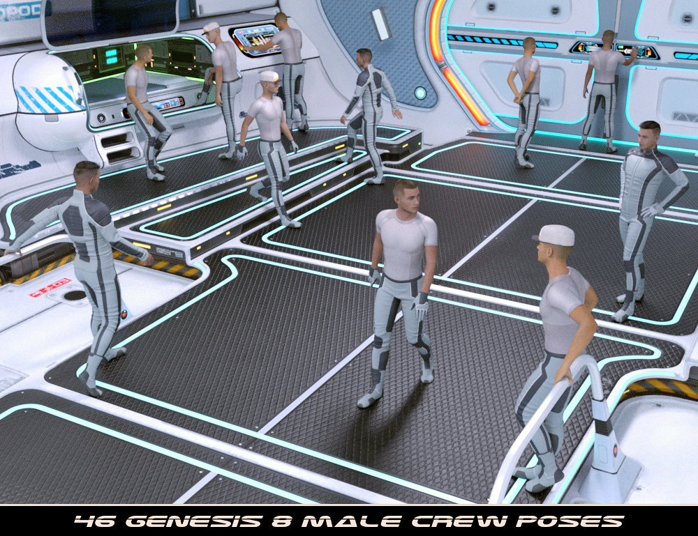 The Command Deck Crew Poses for Genesis 8 and 9 | Daz 3D