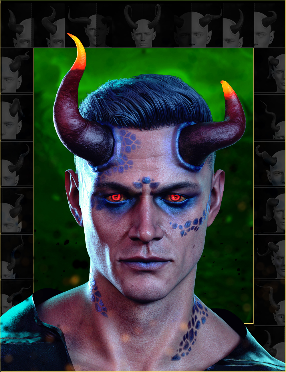 FPE Universal Horns for Genesis 8.1 Male | Daz 3D