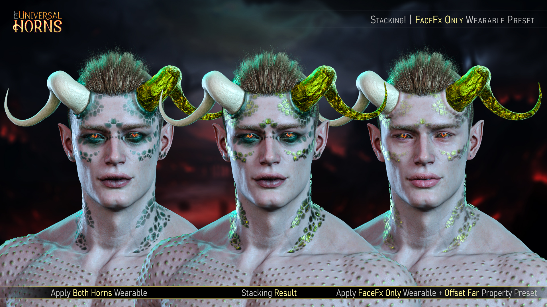 FPE Universal Horns for Genesis 8.1 Male | Daz 3D