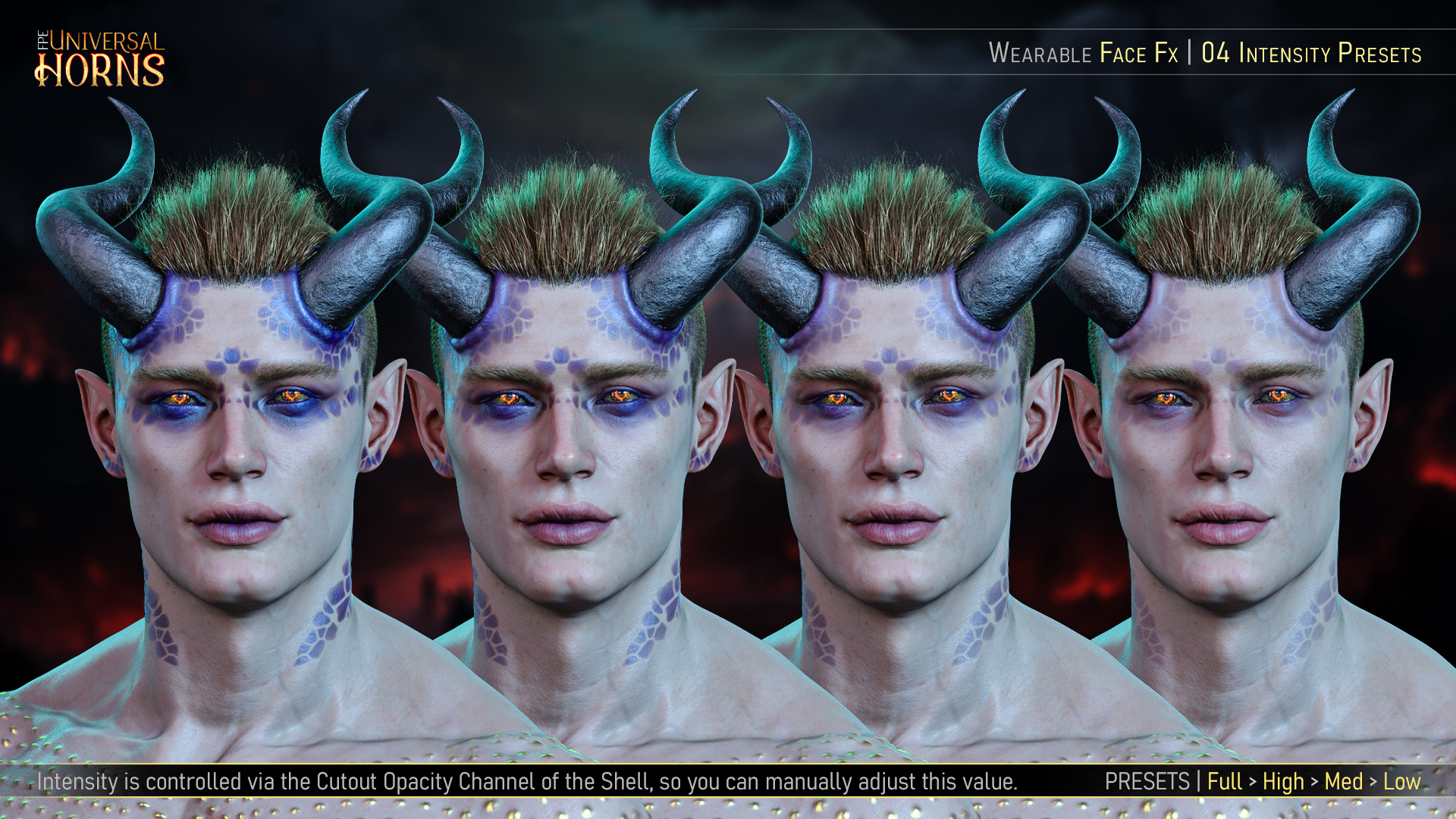 FPE Universal Horns for Genesis 8.1 Male | Daz 3D