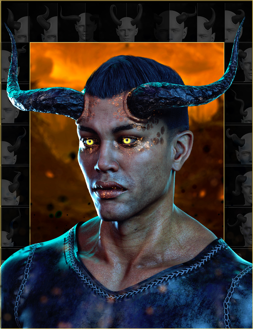 FPE Universal Horns for Genesis 8.1 Male | Daz 3D