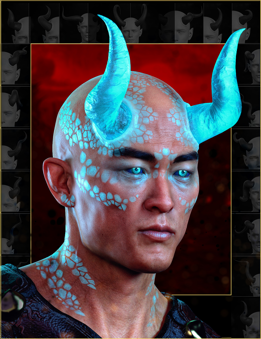 FPE Universal Horns for Genesis 8.1 Male | Daz 3D
