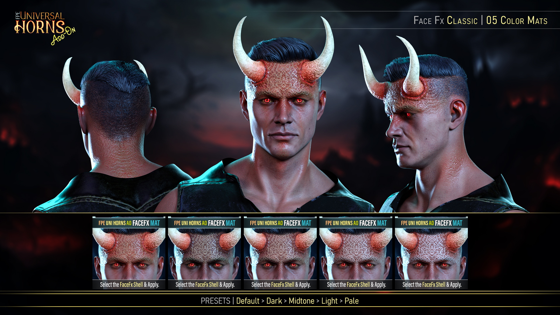 FPE Universal Horns Add-On Textures for Genesis 8.1 Male | Daz 3D