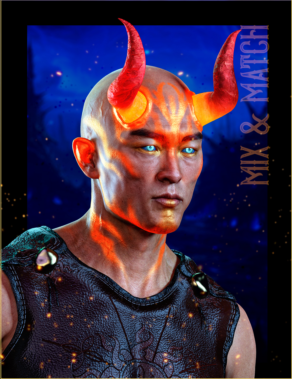 FPE Universal Horns Add-On Textures for Genesis 8.1 Male | Daz 3D