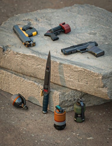 BW Cyberblade Operative Weapons for Genesis 9 and 8 | Daz 3D
