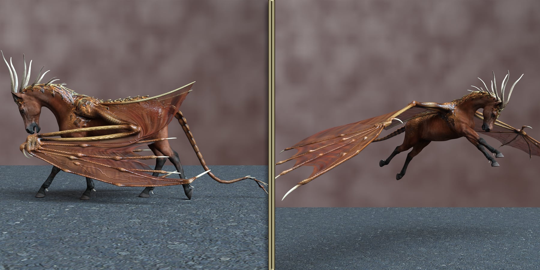 Winged Death Hierarchical Poses for Demon Horse | Daz 3D