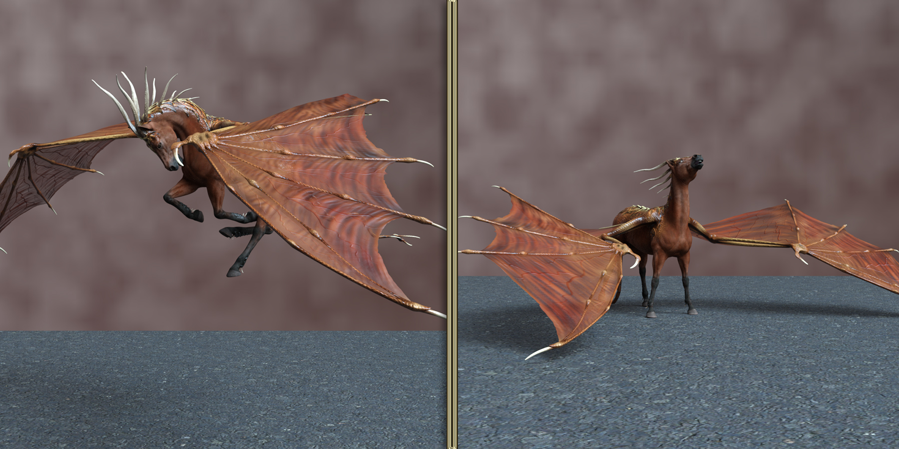 Winged Death Hierarchical Poses for Demon Horse | Daz 3D