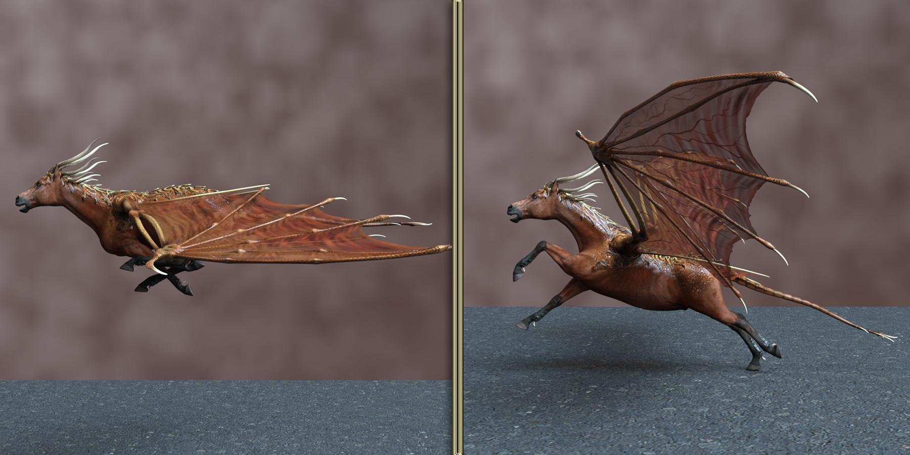 Winged Death Hierarchical Poses for Demon Horse | Daz 3D