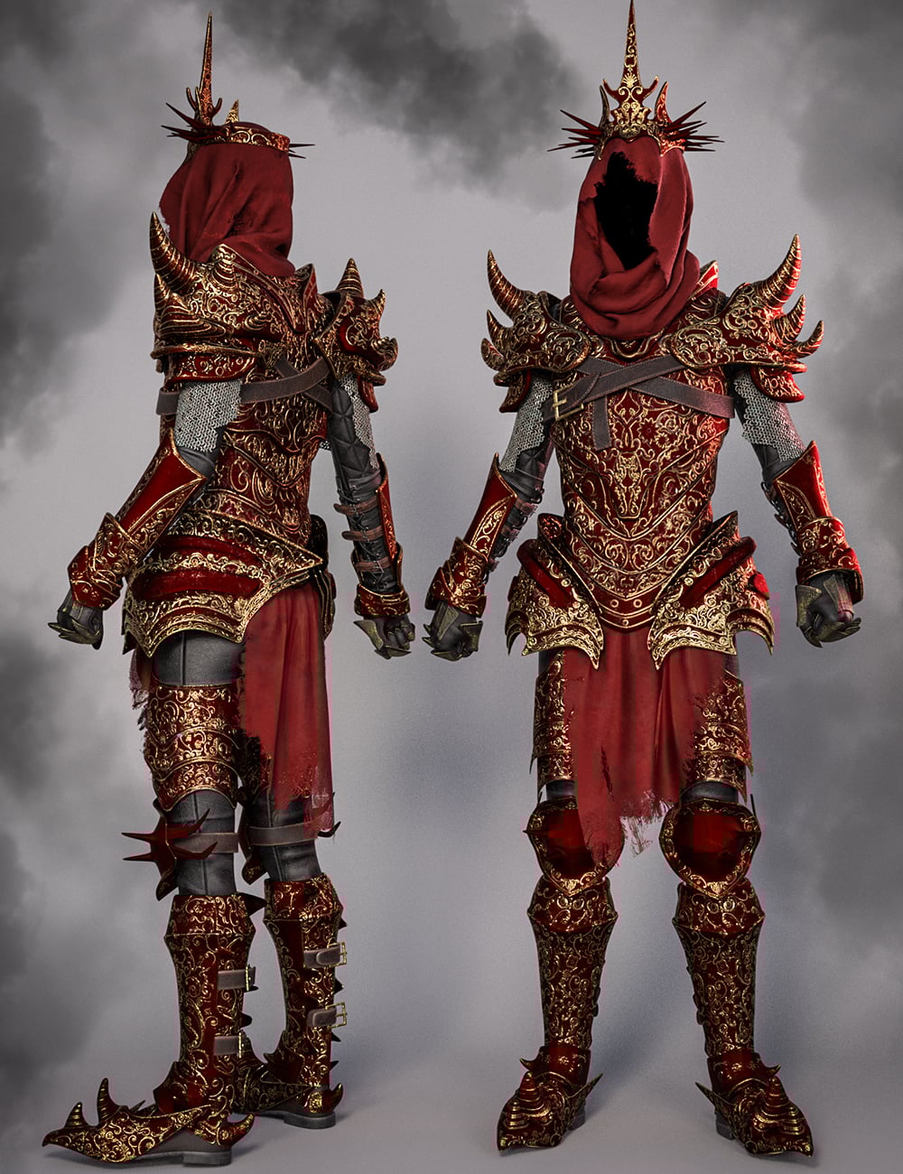 dForce Demon Servant Outfit Texture Add-On | Daz 3D