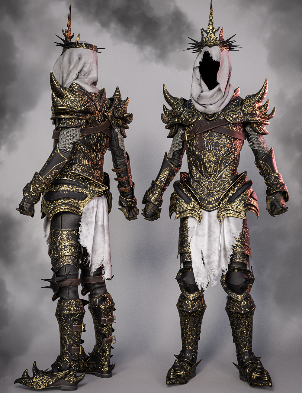 dForce Demon Servant Outfit Texture Add-On | Daz 3D