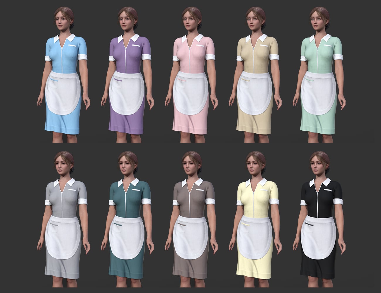 dForce MK Waitress Outfit for Genesis 9 | Daz 3D