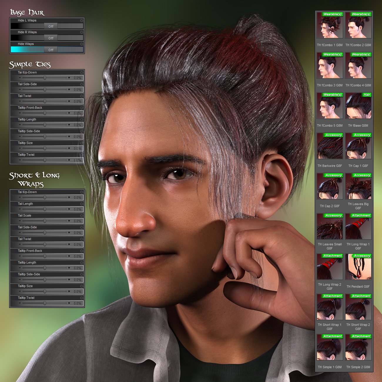 Tree Hair for Genesis 8 Male and Genesis 8.1 Male | Daz 3D