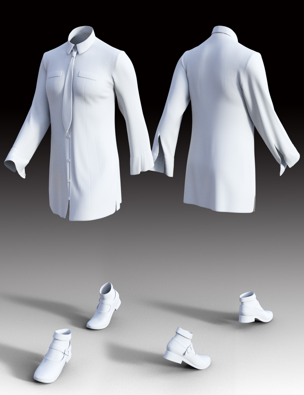 dForce Shirt And Tie Outfit for Genesis 9 | Daz 3D