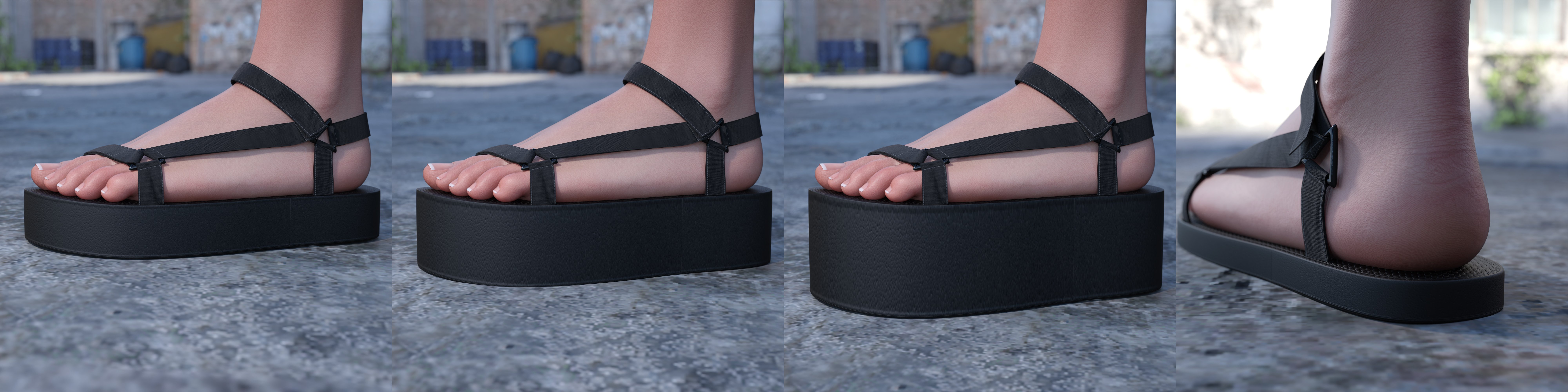 Tracy Flat Sandals For Genesis 9 and 8 Female | Daz 3D