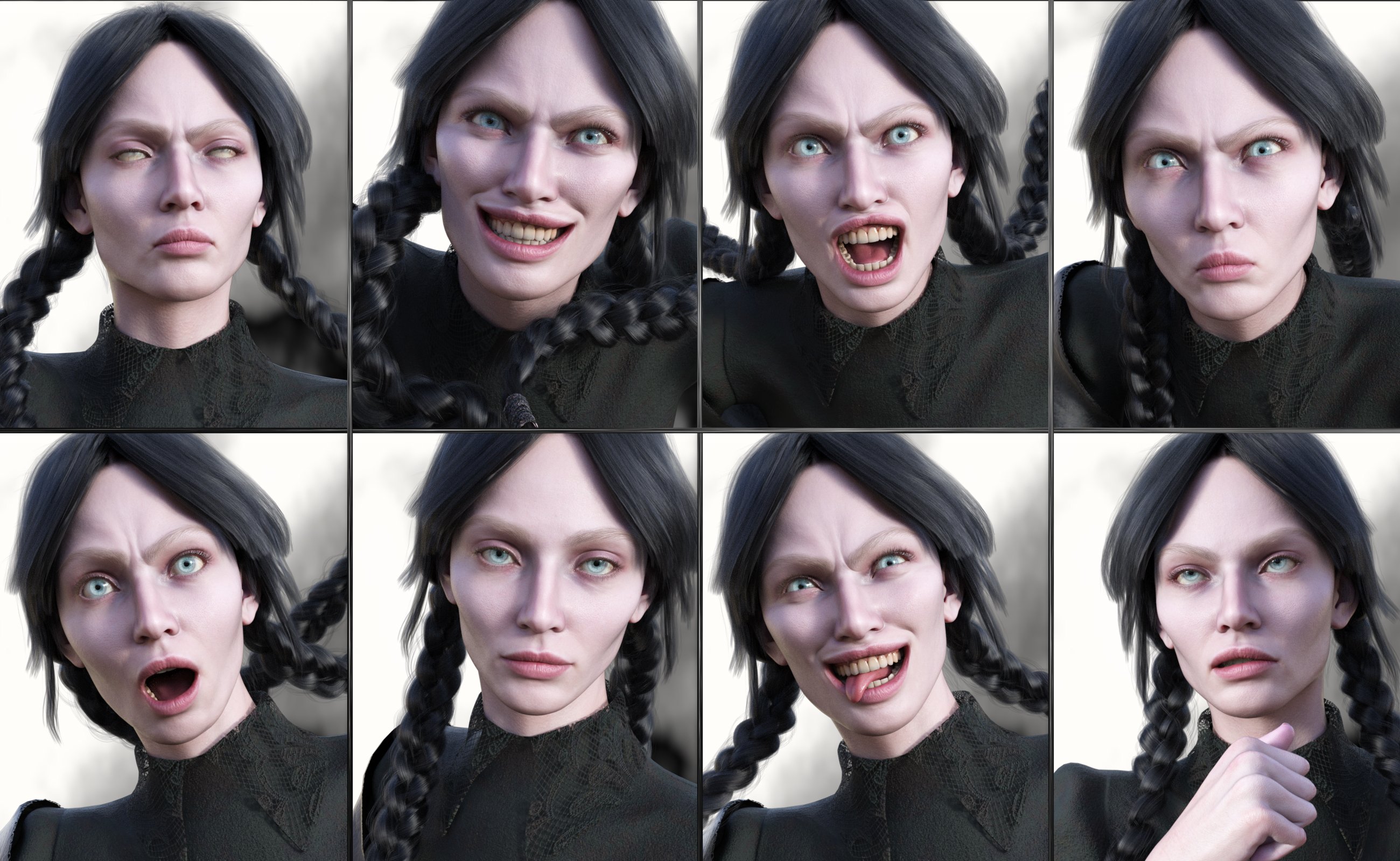 JW The Death Expressions for Death 9 | Daz 3D