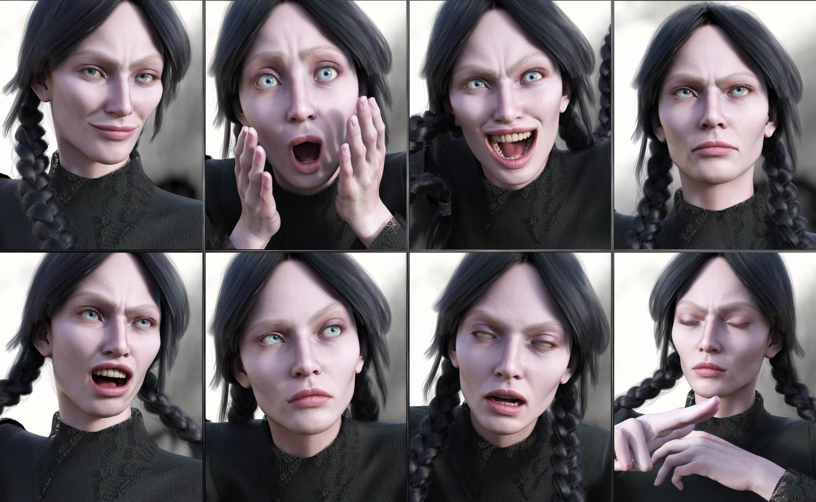 JW The Death Expressions for Death 9 | Daz 3D