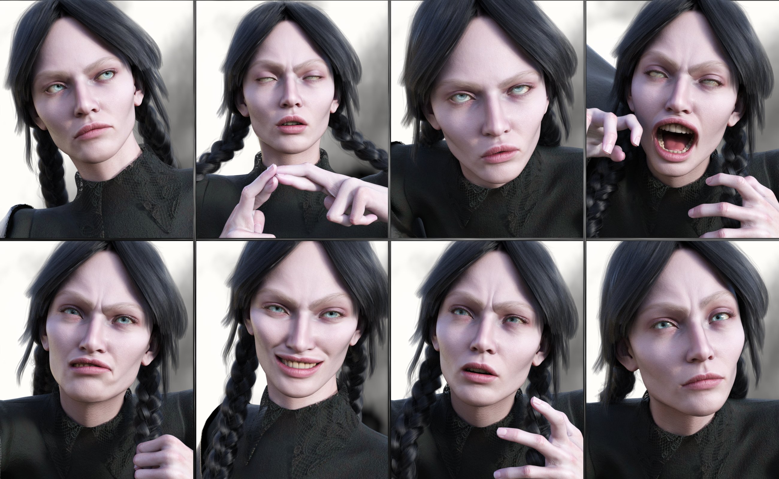 JW The Death Expressions for Death 9 | Daz 3D