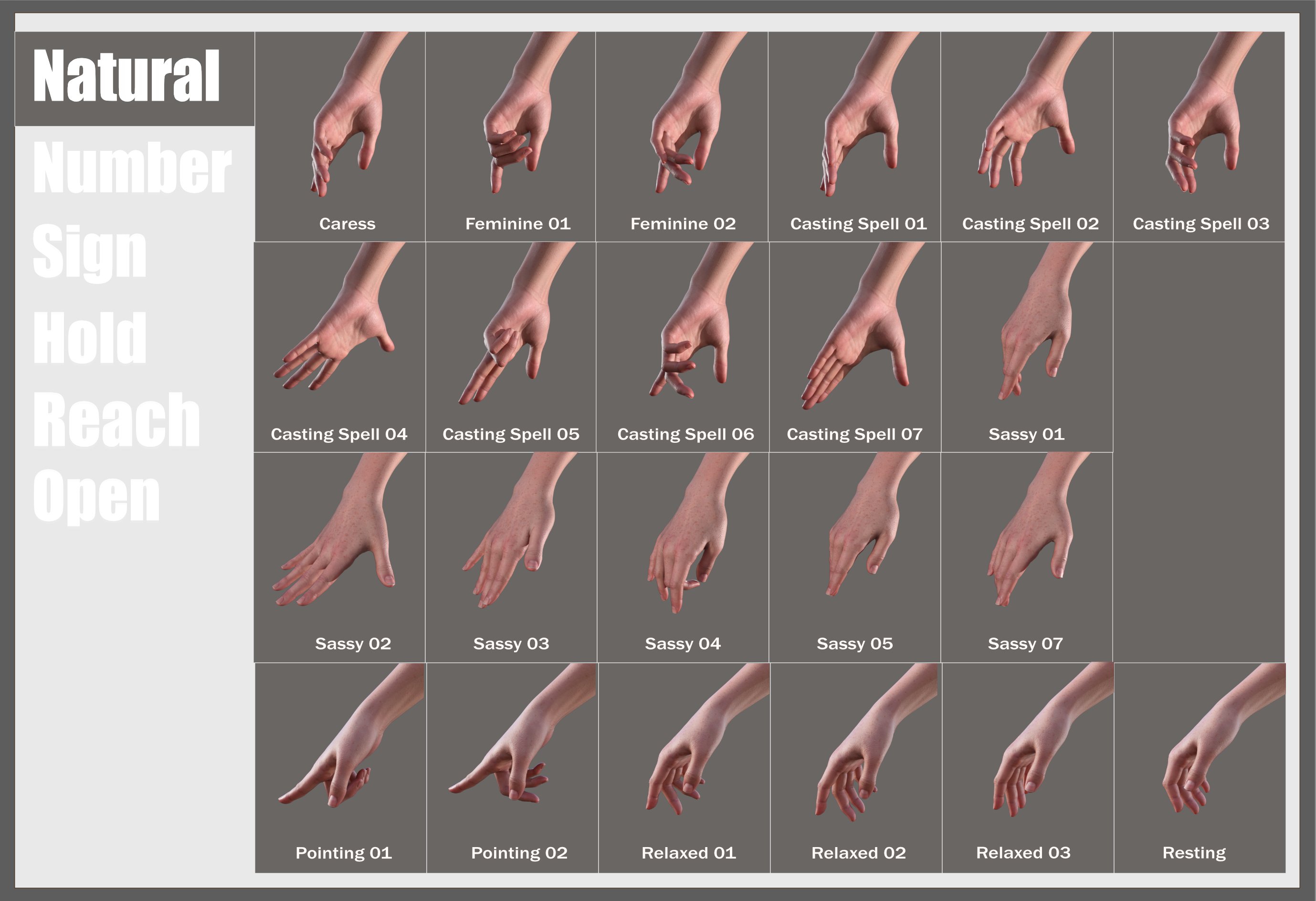 FG Hand Poses for Genesis 9 | Daz 3D