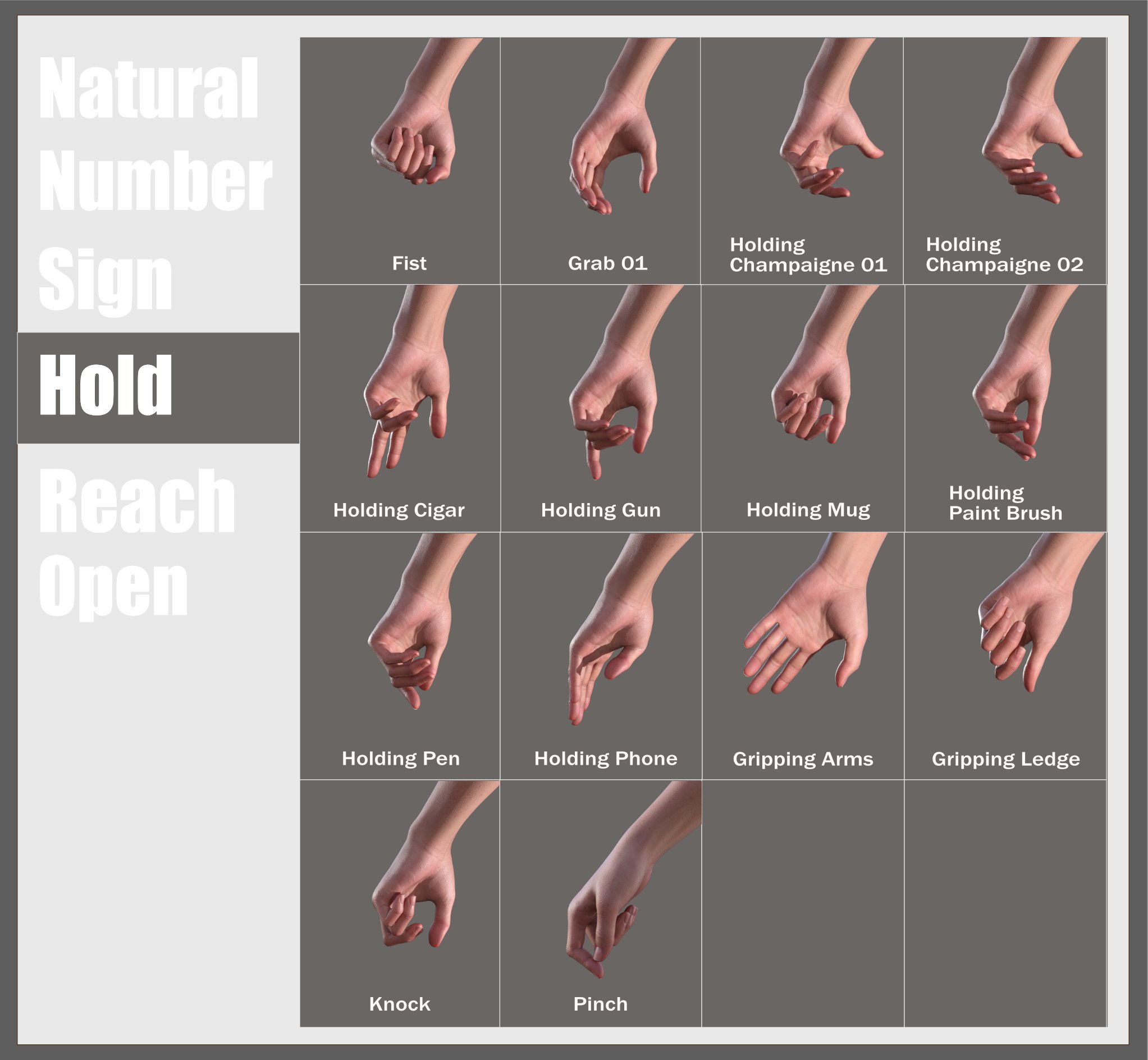 FG Hand Poses for Genesis 9 | Daz 3D