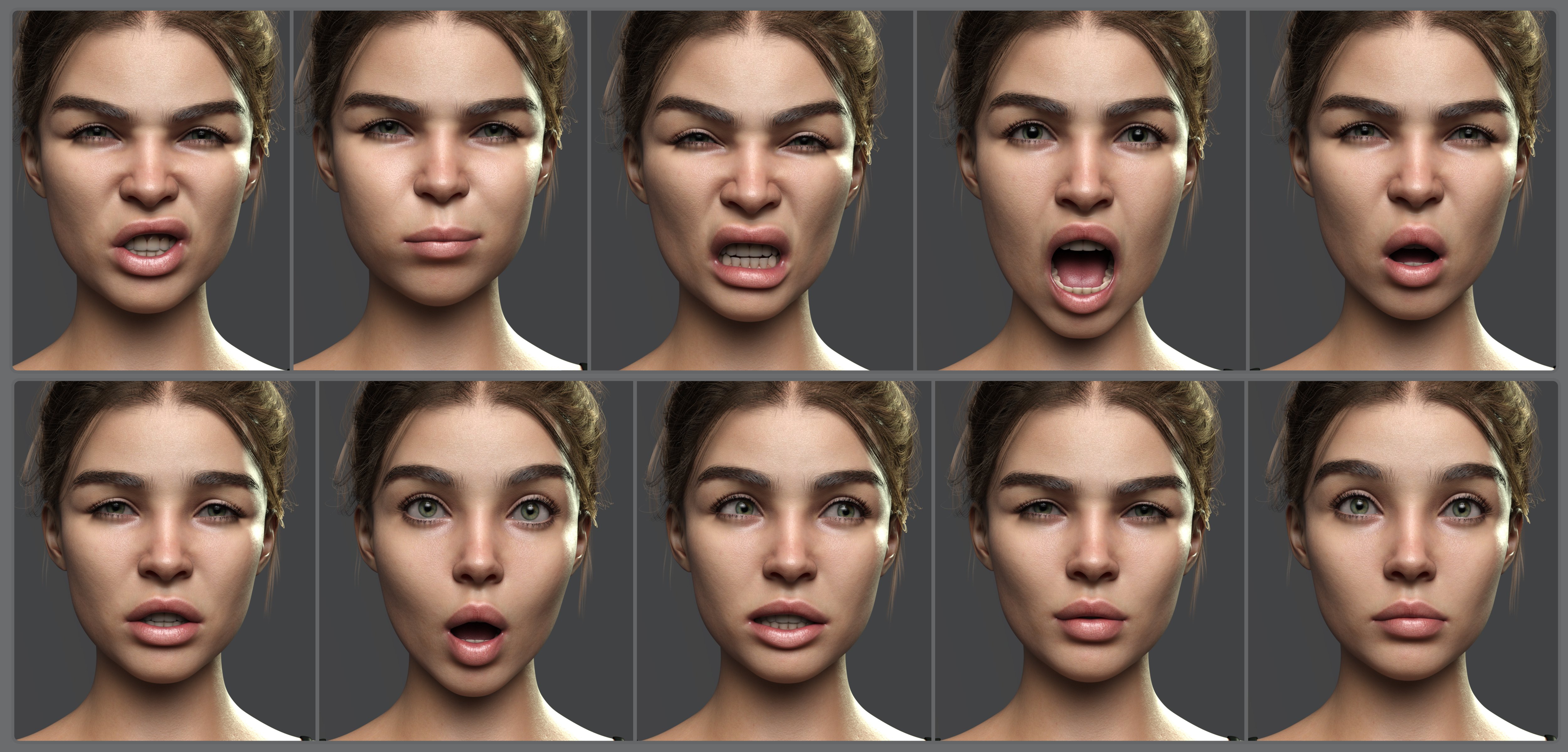 Z Anger and Fear Expressions for Genesis 9 | Daz 3D