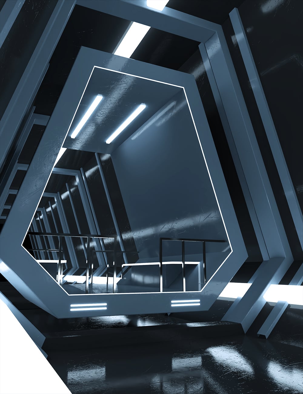 FH Sci-Fi Hover Rail Vignette | Daz 3D