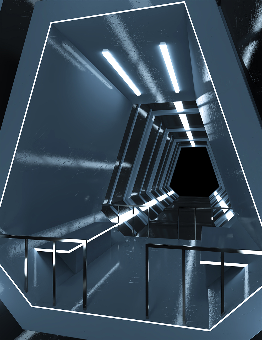 FH Sci-Fi Hover Rail Vignette | Daz 3D