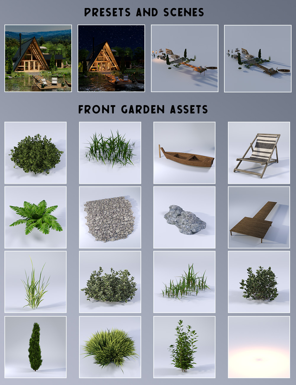 Scandinavian Style A-Frame House AddOn: Living Room | Daz 3D