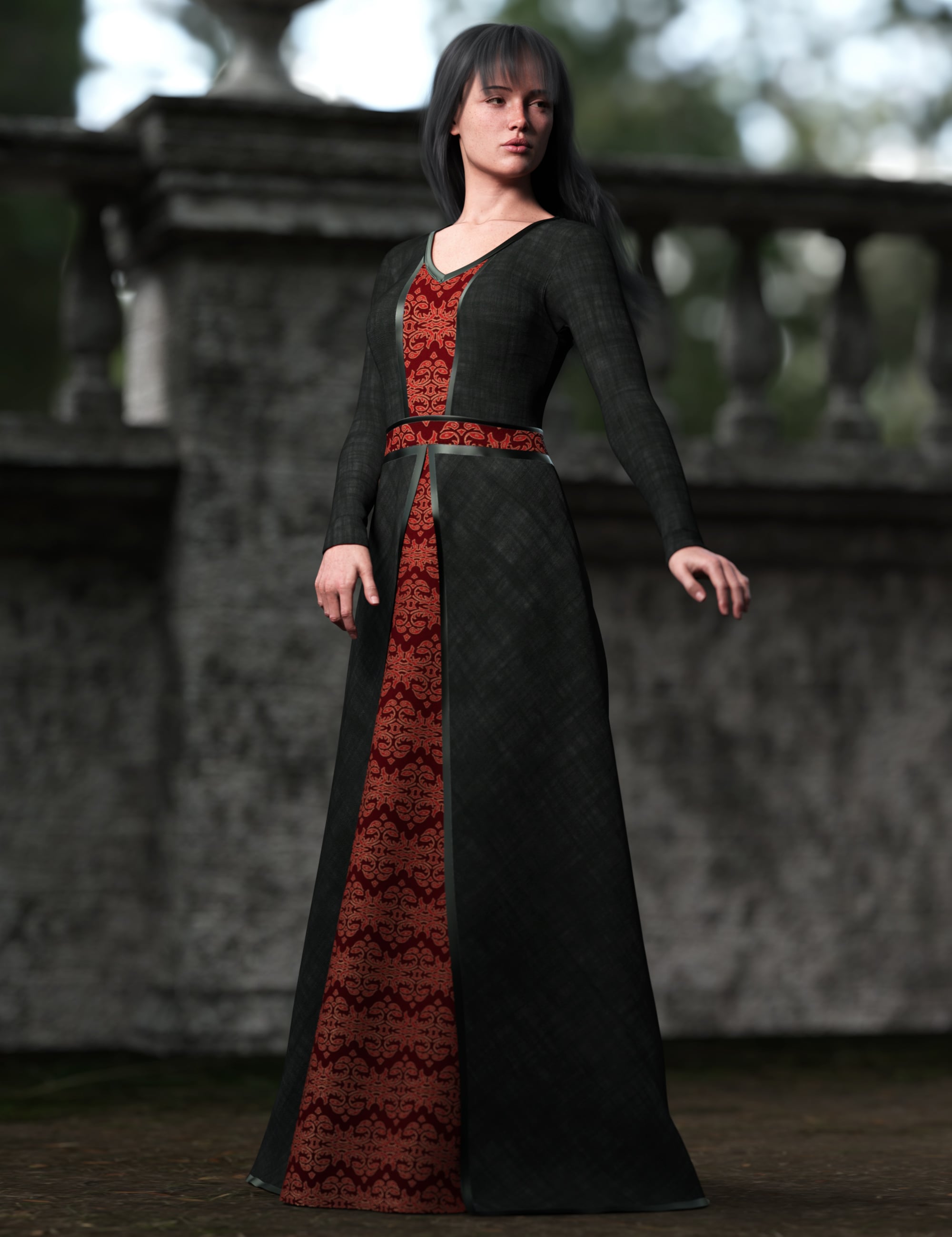 Texture Expansion for dForce Medieval Basic Dress for Genesis 9 | Daz 3D
