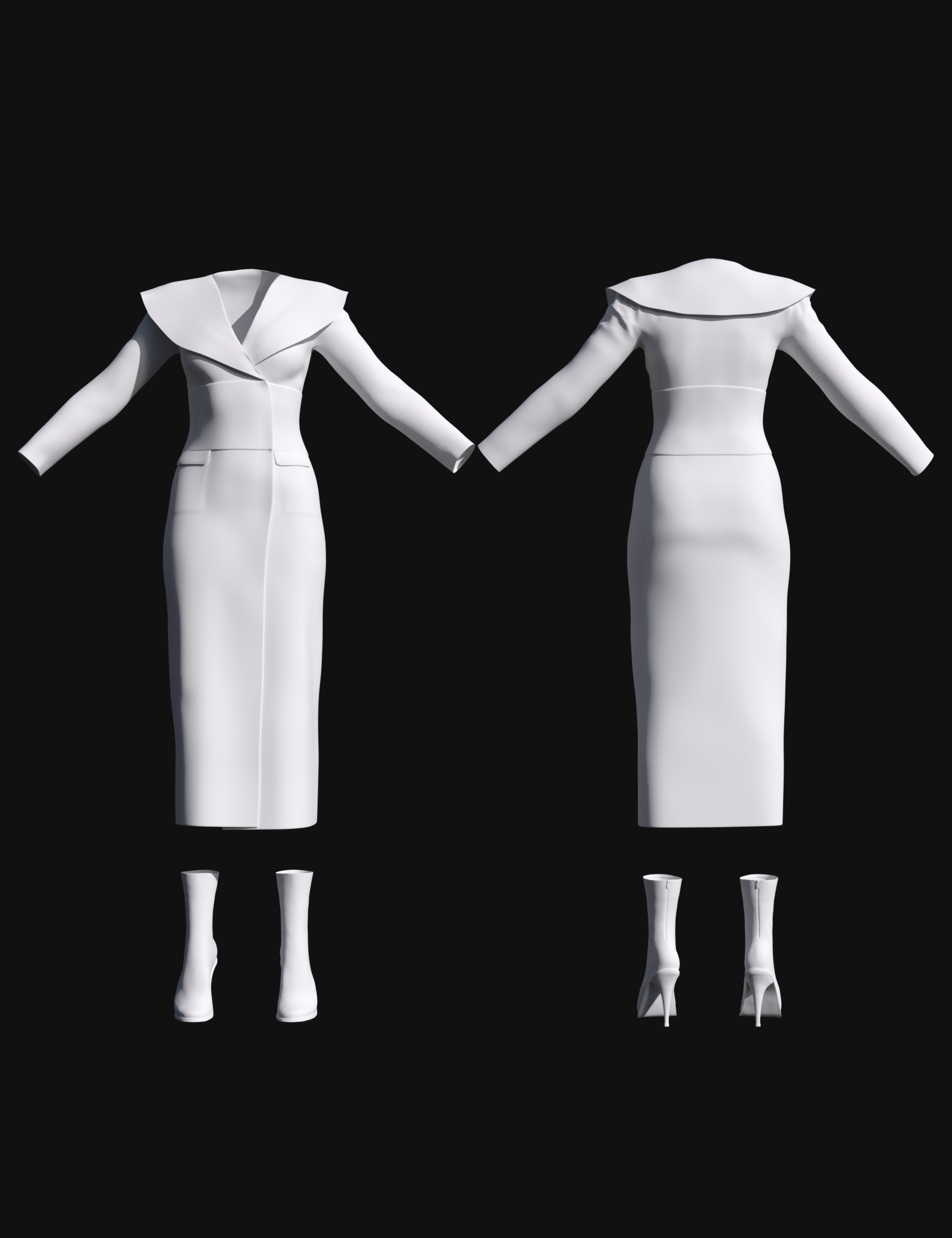 dForce MK Lace Leather Dress for Genesis 9 | Daz 3D