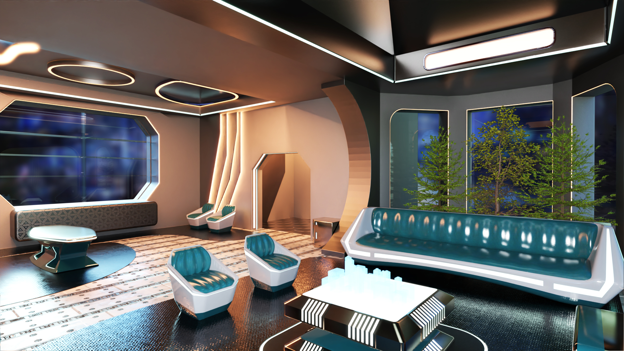 Sci-Fi Condominium Lobby | Daz 3D