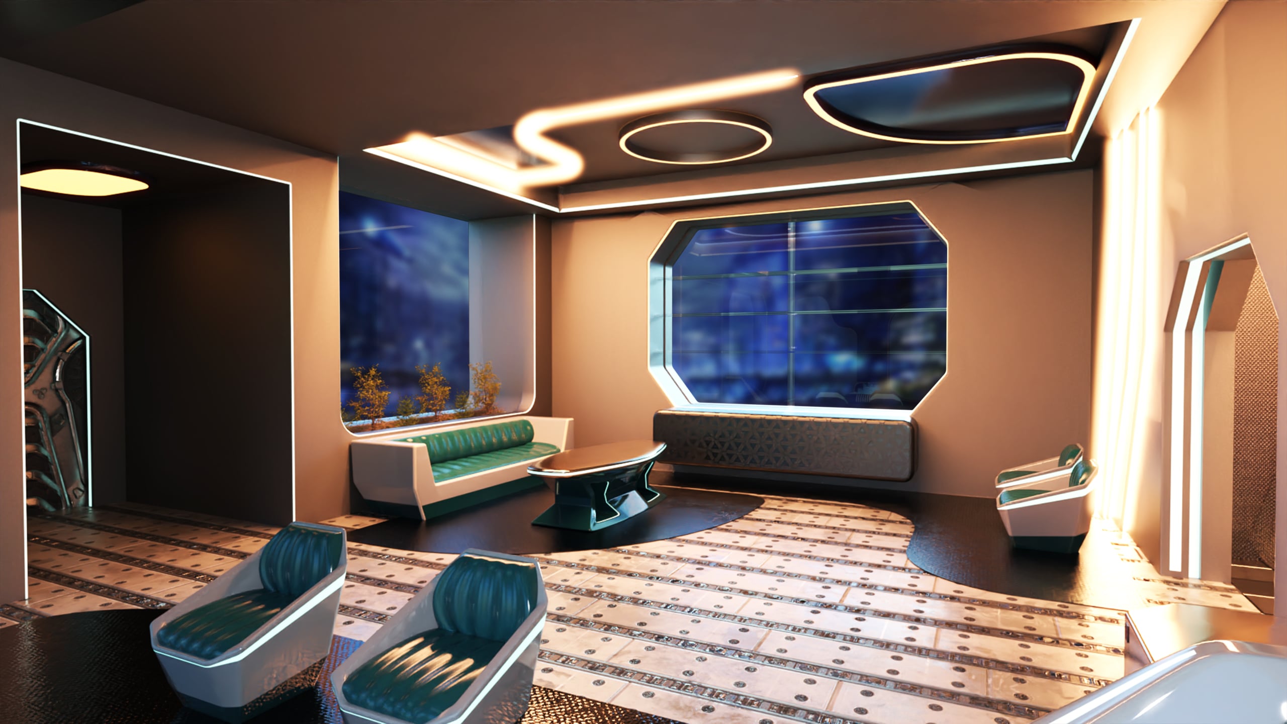 Sci-Fi Condominium Lobby | Daz 3D