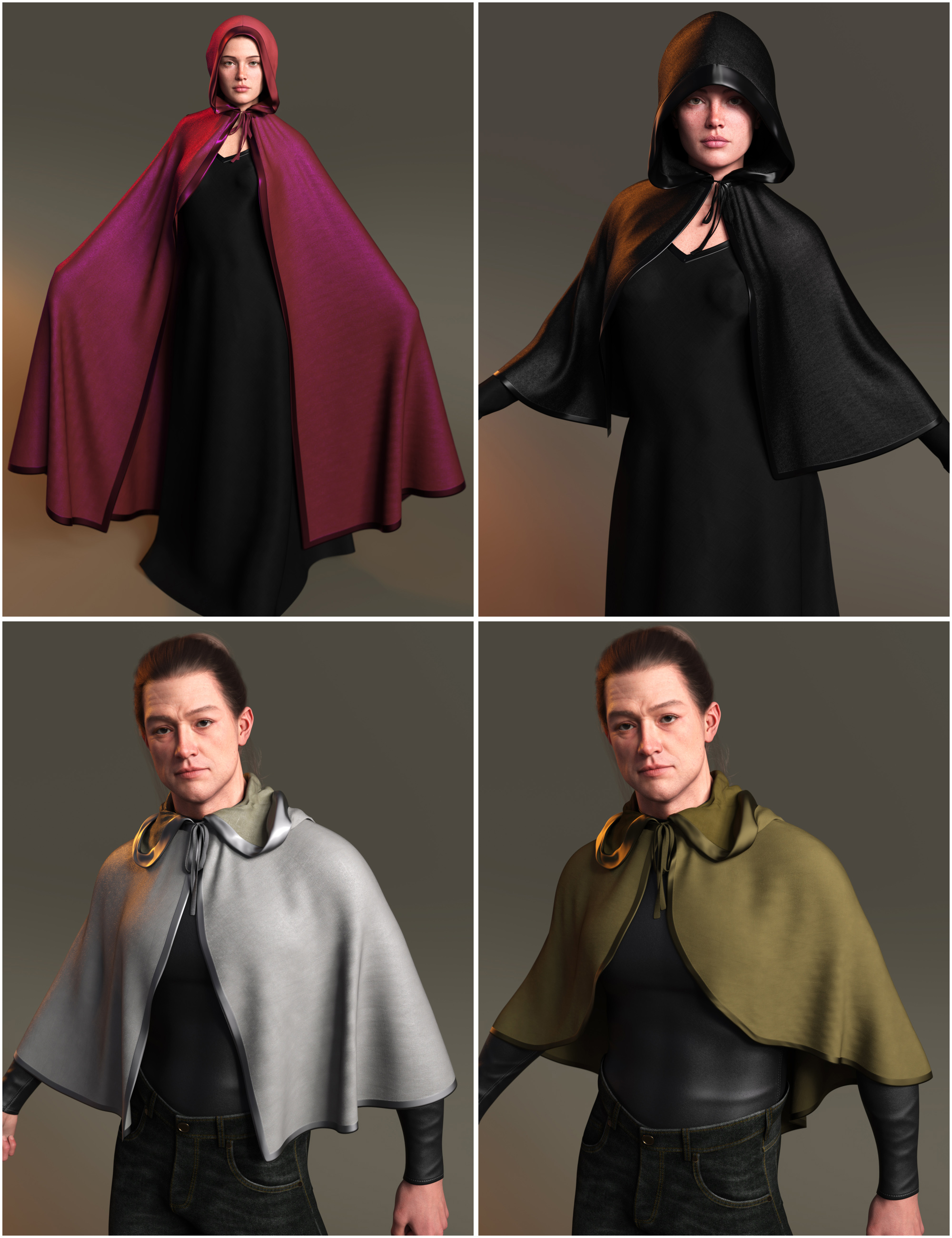 Medieval Dress and Capes Bundle for Genesis 9 | Daz 3D