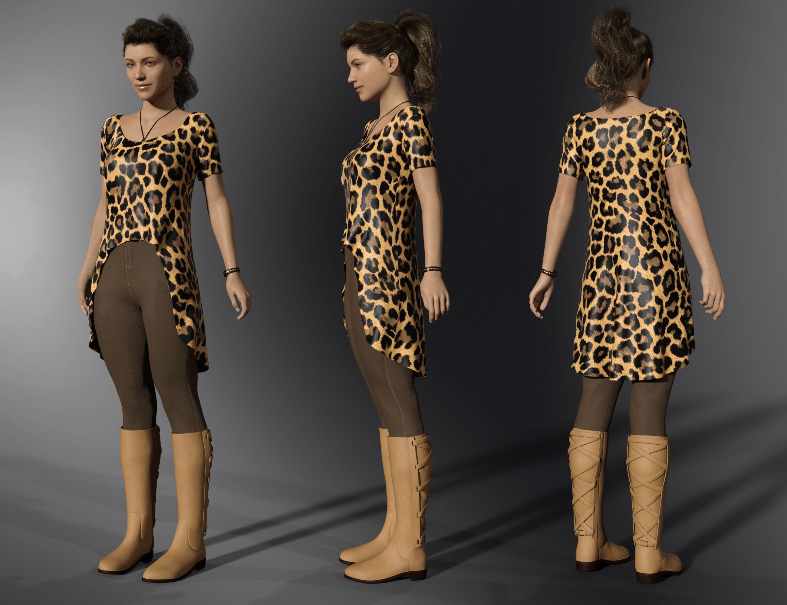 dForce Long Tunic Set for Genesis 9 and 8 Female | Daz 3D