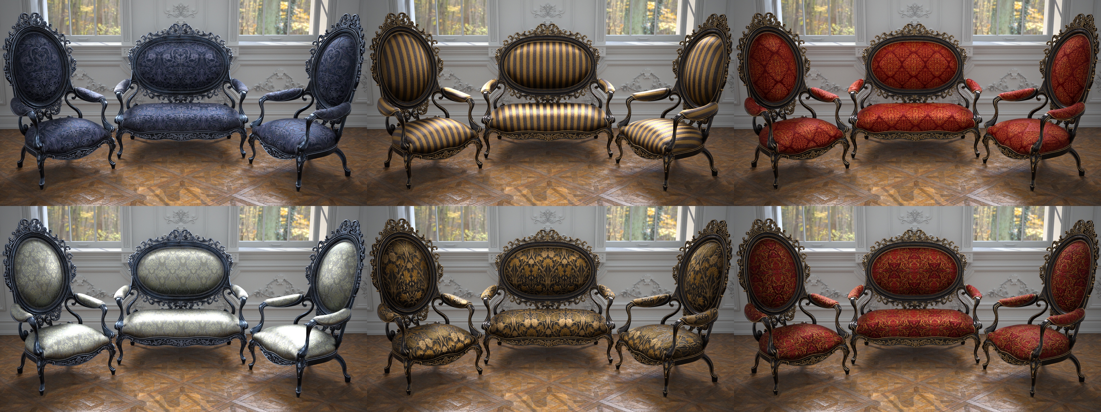 Rococo Revival Furniture Textures | Daz 3D
