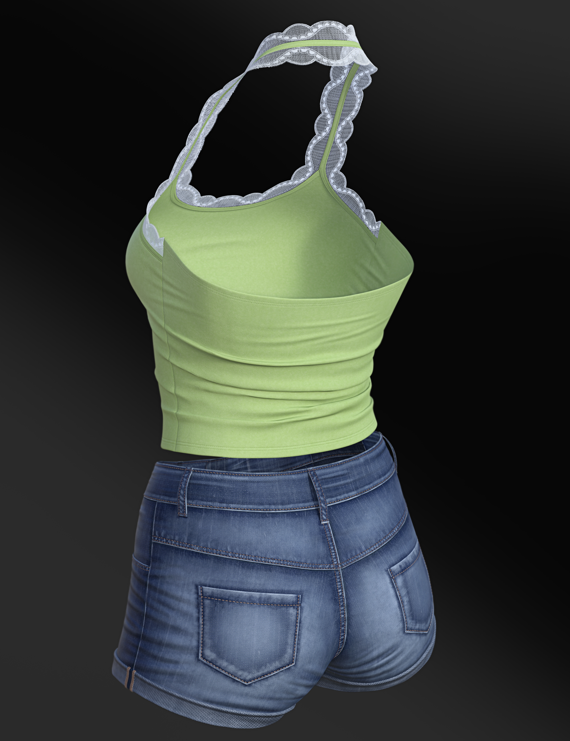 dForce SU Jeans Vest Suit for Genesis 9, 8.1, and 8 Female | Daz 3D
