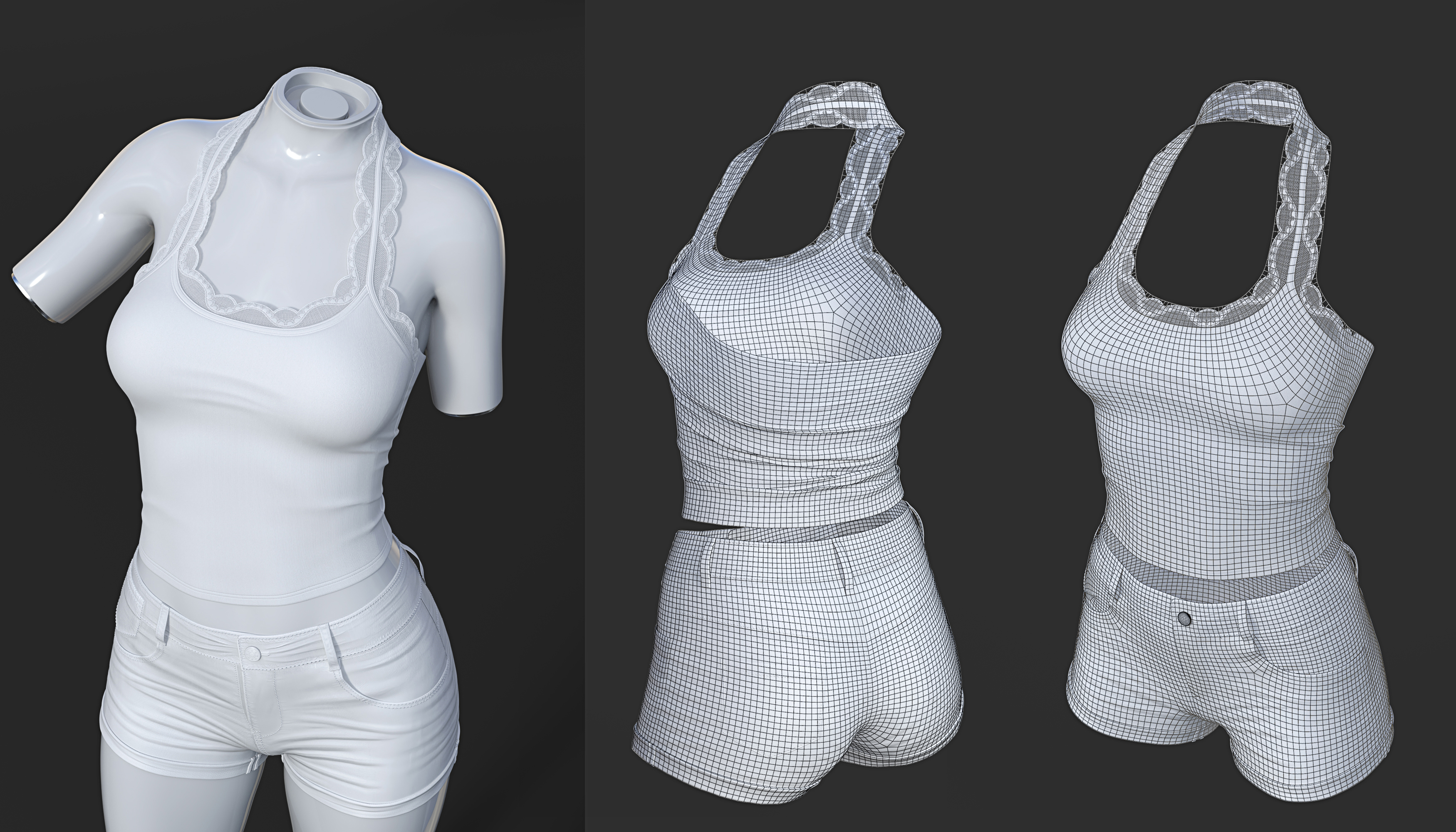 dForce SU Jeans Vest Suit for Genesis 9, 8.1, and 8 Female | Daz 3D