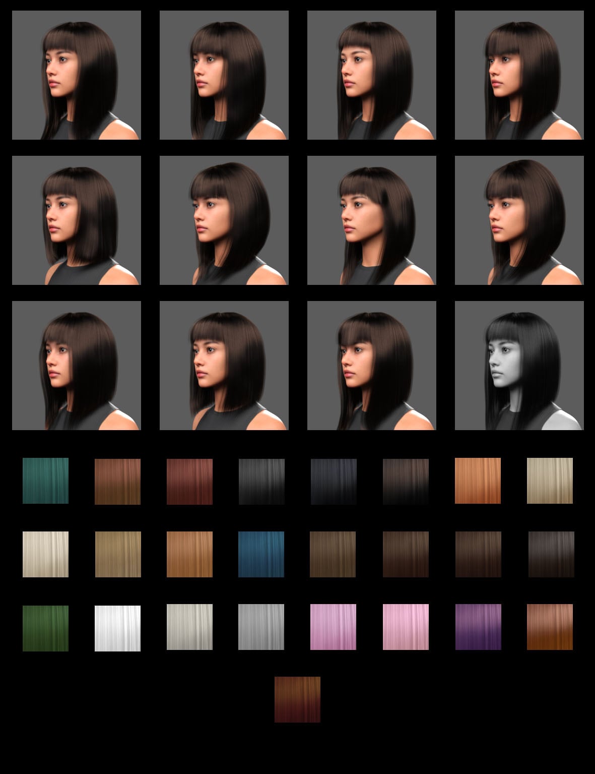 PS Nashwa Hair for Genesis 9 Female | Daz 3D