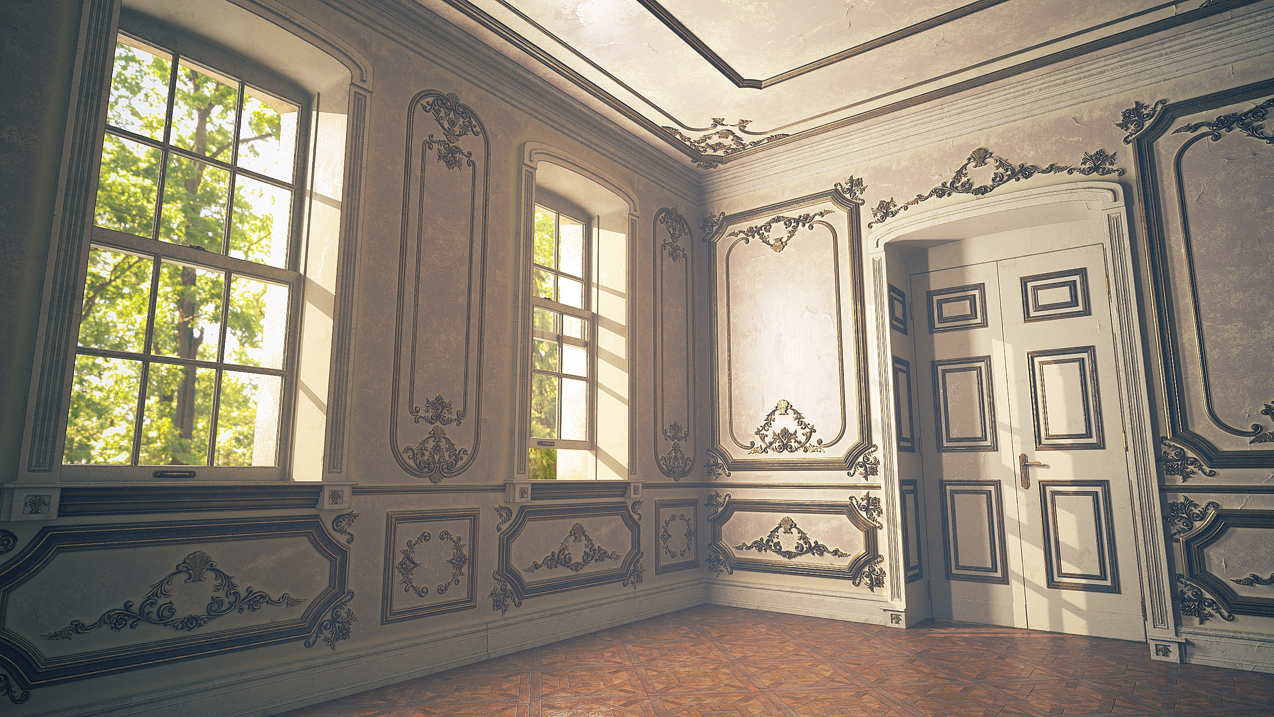 Rococo Revival Walls Vignette Kit | Daz 3D